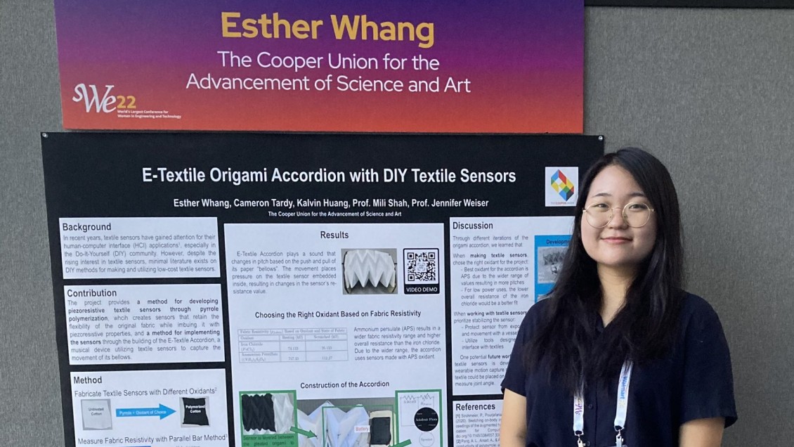 Esther Whang EE’23 Wins 1st-Place Undergraduate Collegiate Poster at SWE22 | cooperedu