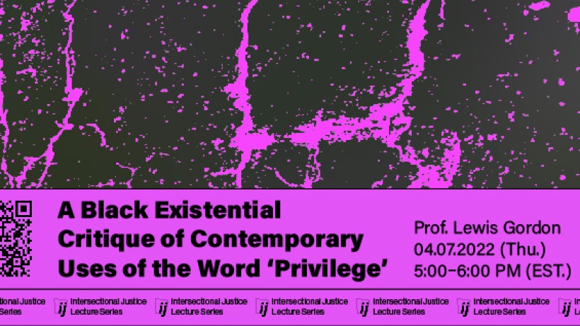 Lewis Gordon, “A Black Existential Critique of Contemporary Uses of the ...